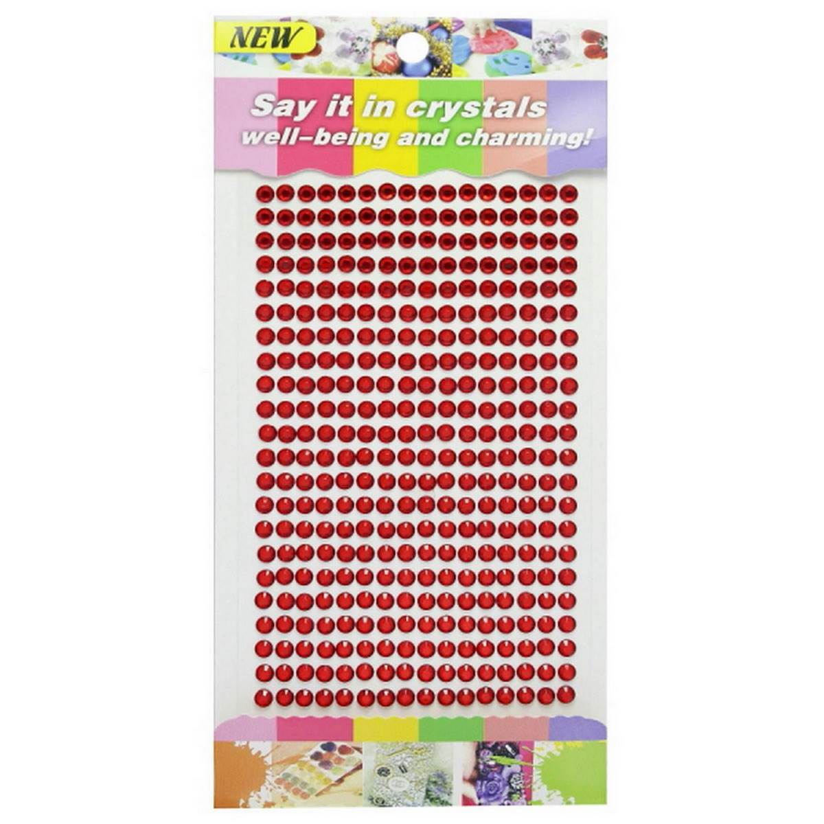 JustKraft Self-Adhesive Stone Stickers For Craft Size 5 mm | Red | Round