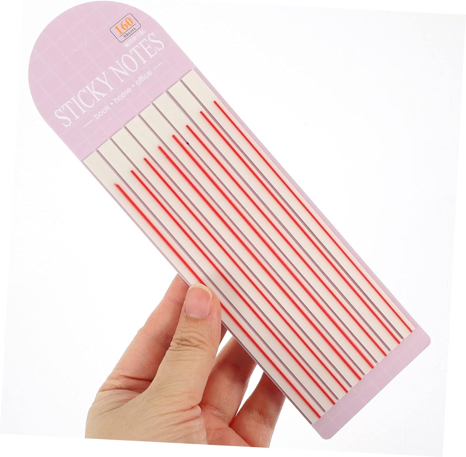 JustKraft Highlighter Strips Sticky Notes | 160 Sheets | Red