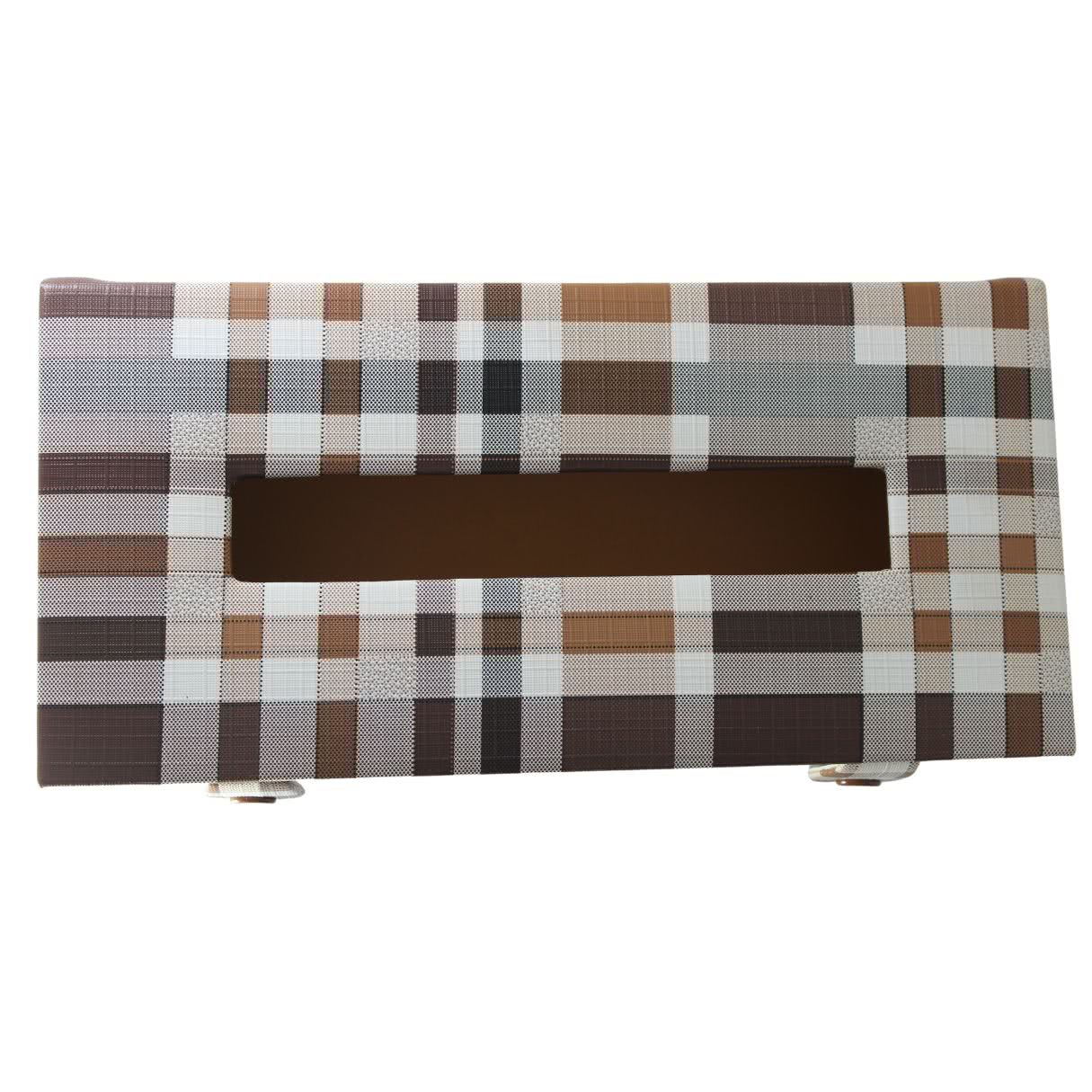 JustKraft Leather Tissue Box Checks Design|10.5x5x3 Inch | 8 mm Thick ...