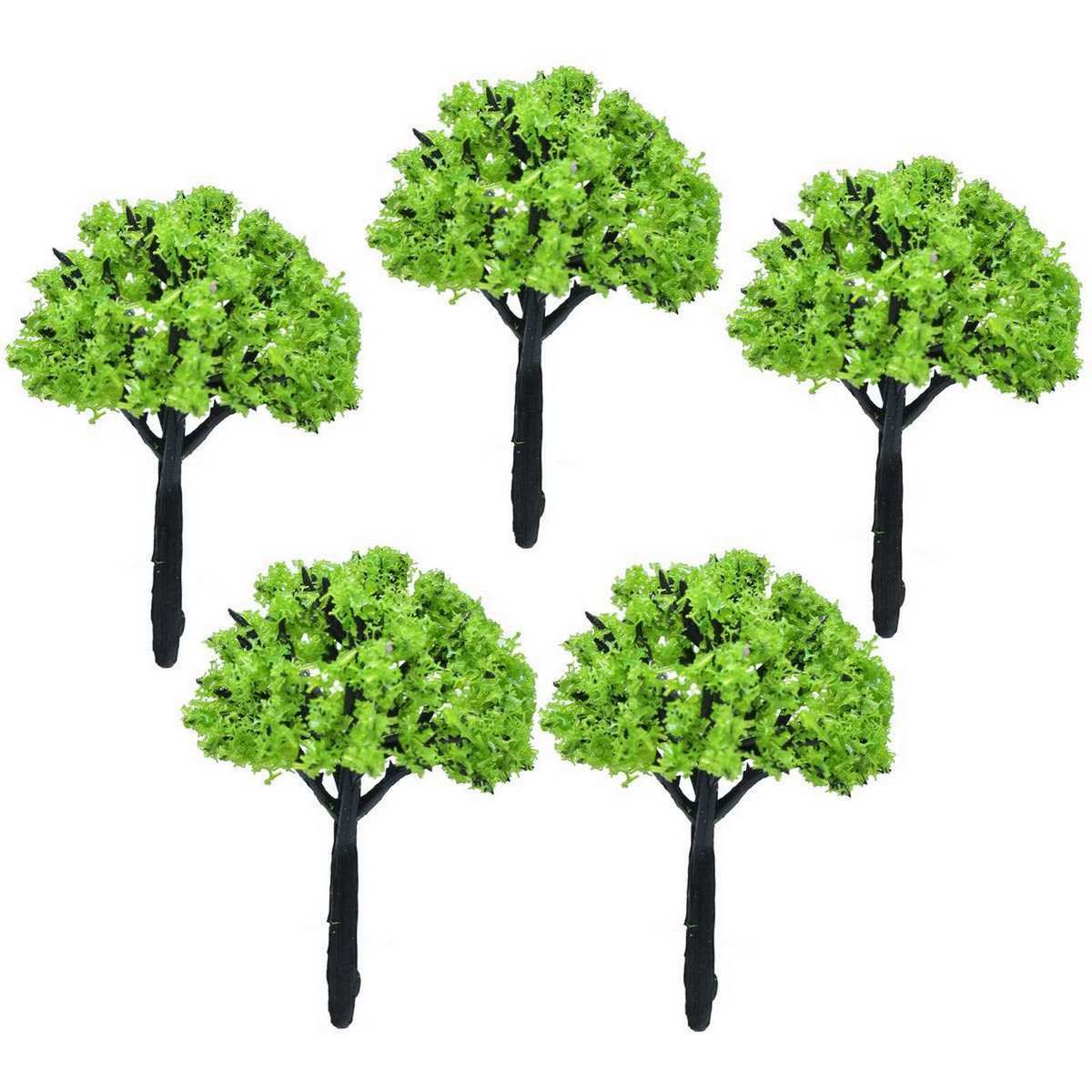 JAGS Miniature Artificial Tree For Models Pack of 5 | 2 Inch | Green