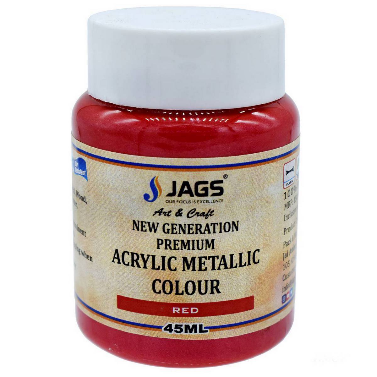 JAGS Premium Acrylic Metallic Colour (45ml) - Red