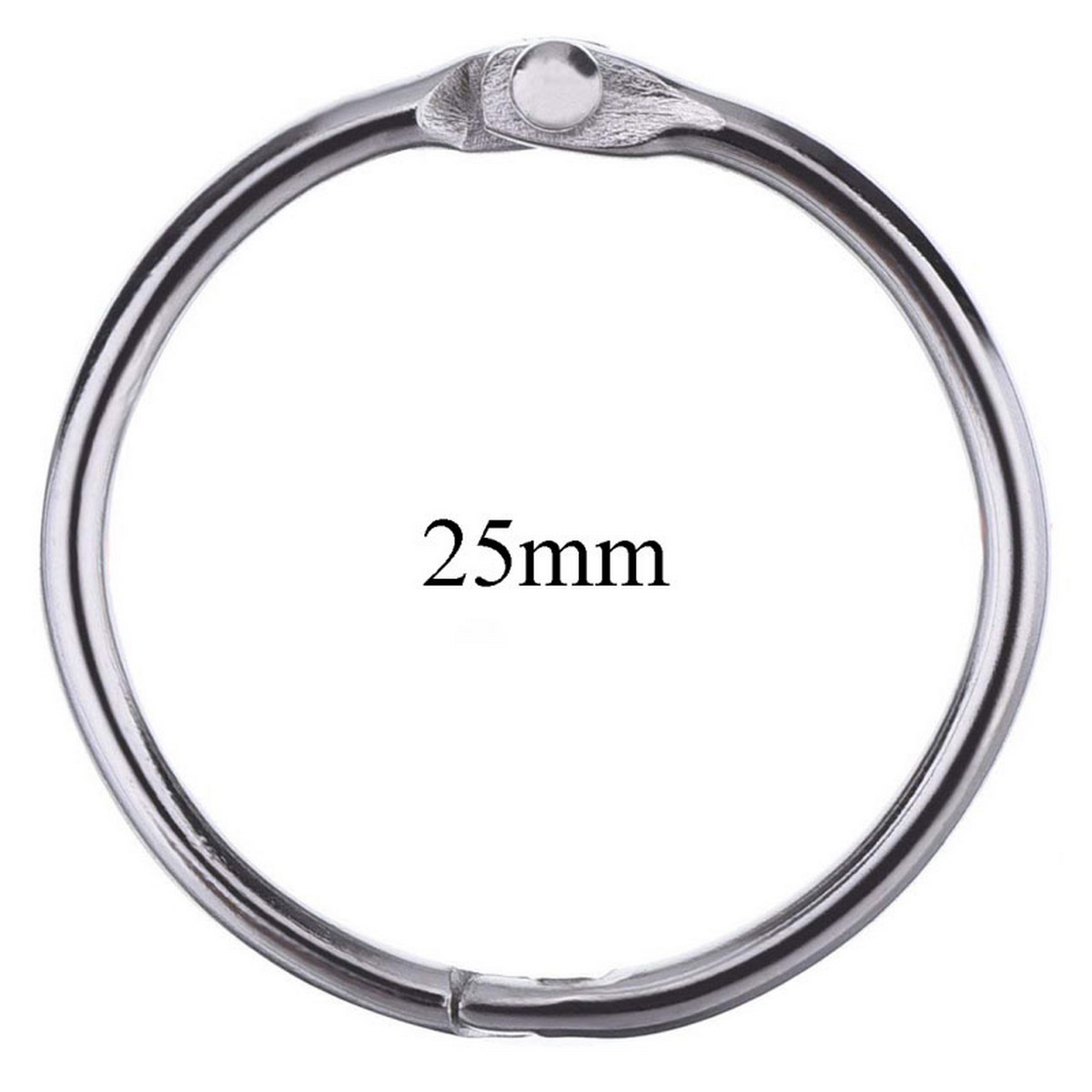 JustKraft Binder Card Rings Stainless Steel - 25mm - Pack of 100