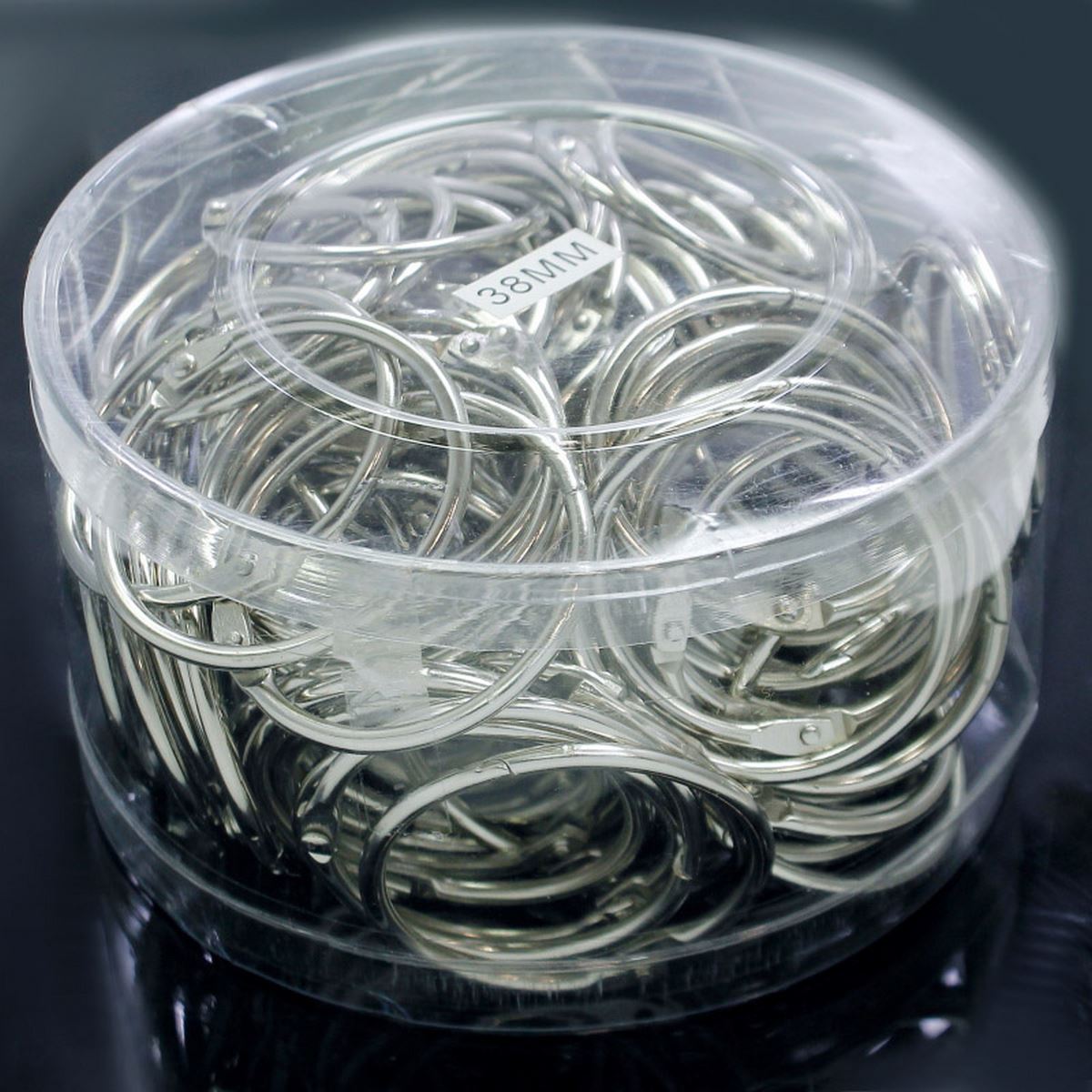 JustKraft Binder Card Rings Stainless Steel - 38mm - Pack of 100