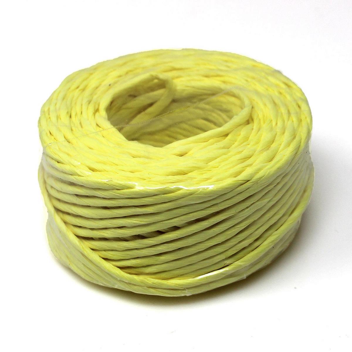 JustKraft Twisted Paper Rope - 50 Meters x 2 mm Thick - Yellow - For ...