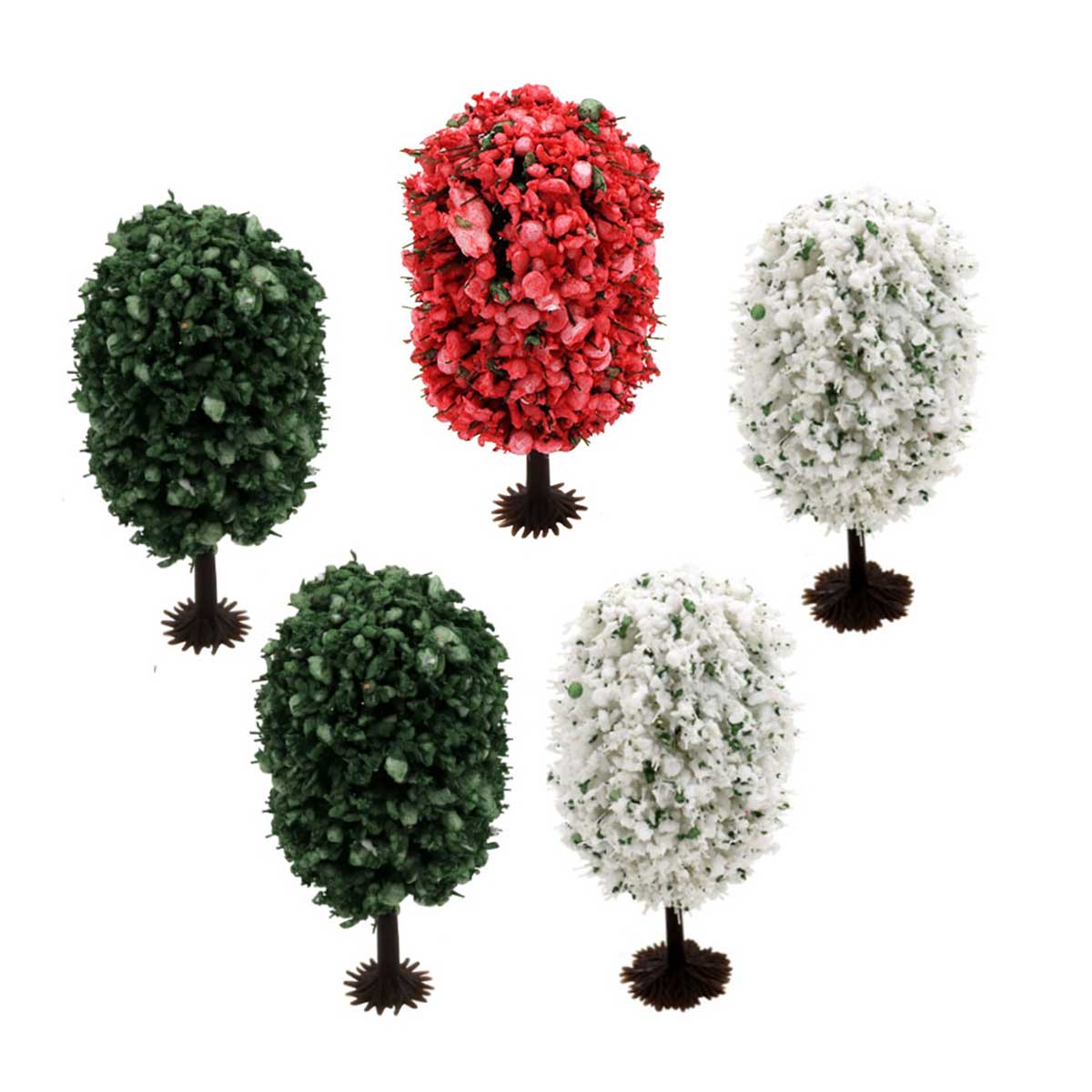 JustKraft Miniature Artificial Tree For Models Pack of 5 | 3.5 Inch