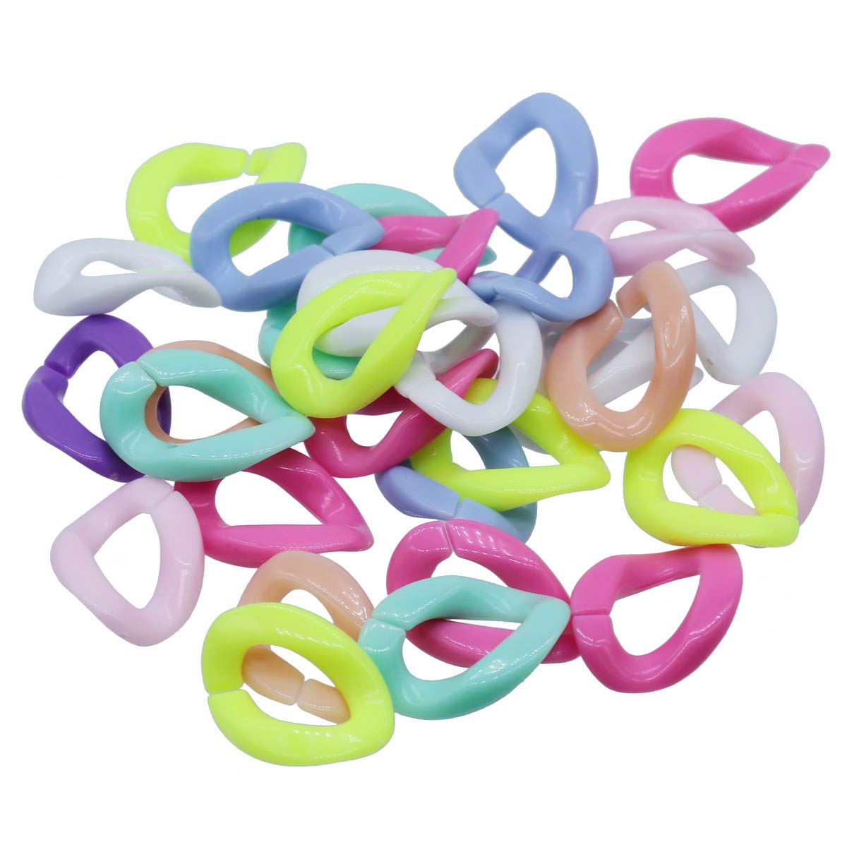 JAGS Plastic C-Clips Chain Link | 17x23 mm | Pack of 30 DIY Jewelry ...
