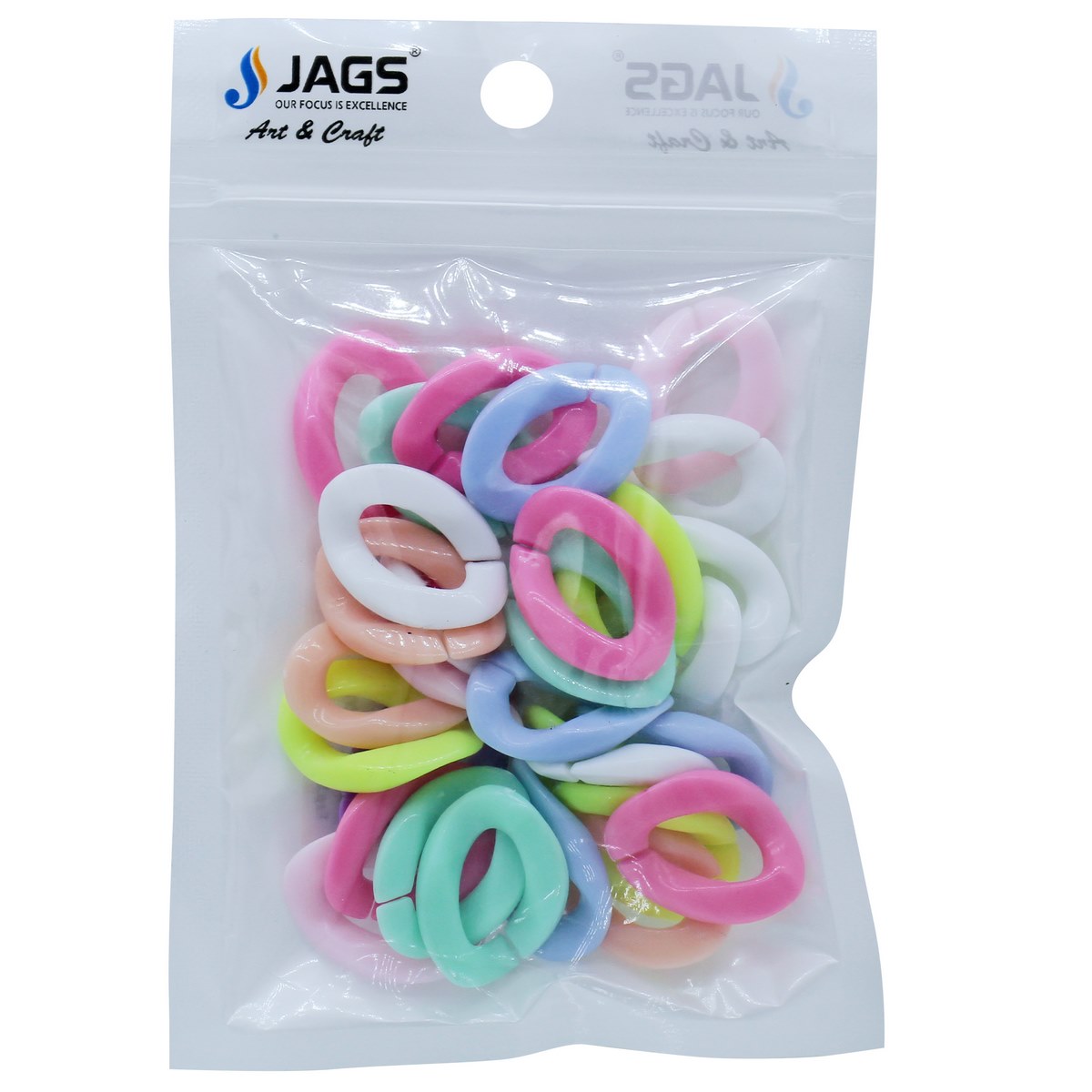 JAGS Plastic C-Clips Chain Link | 17x23 mm | Pack of 30 DIY Jewelry ...