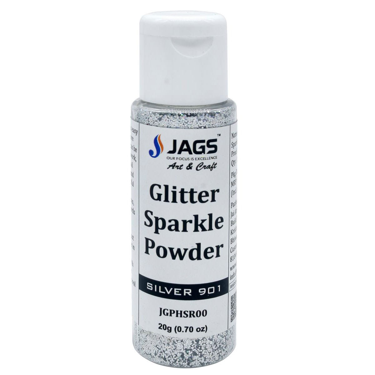 JAGS Craft Glitter Sparkle Powder 20 grams - Holographic Silver