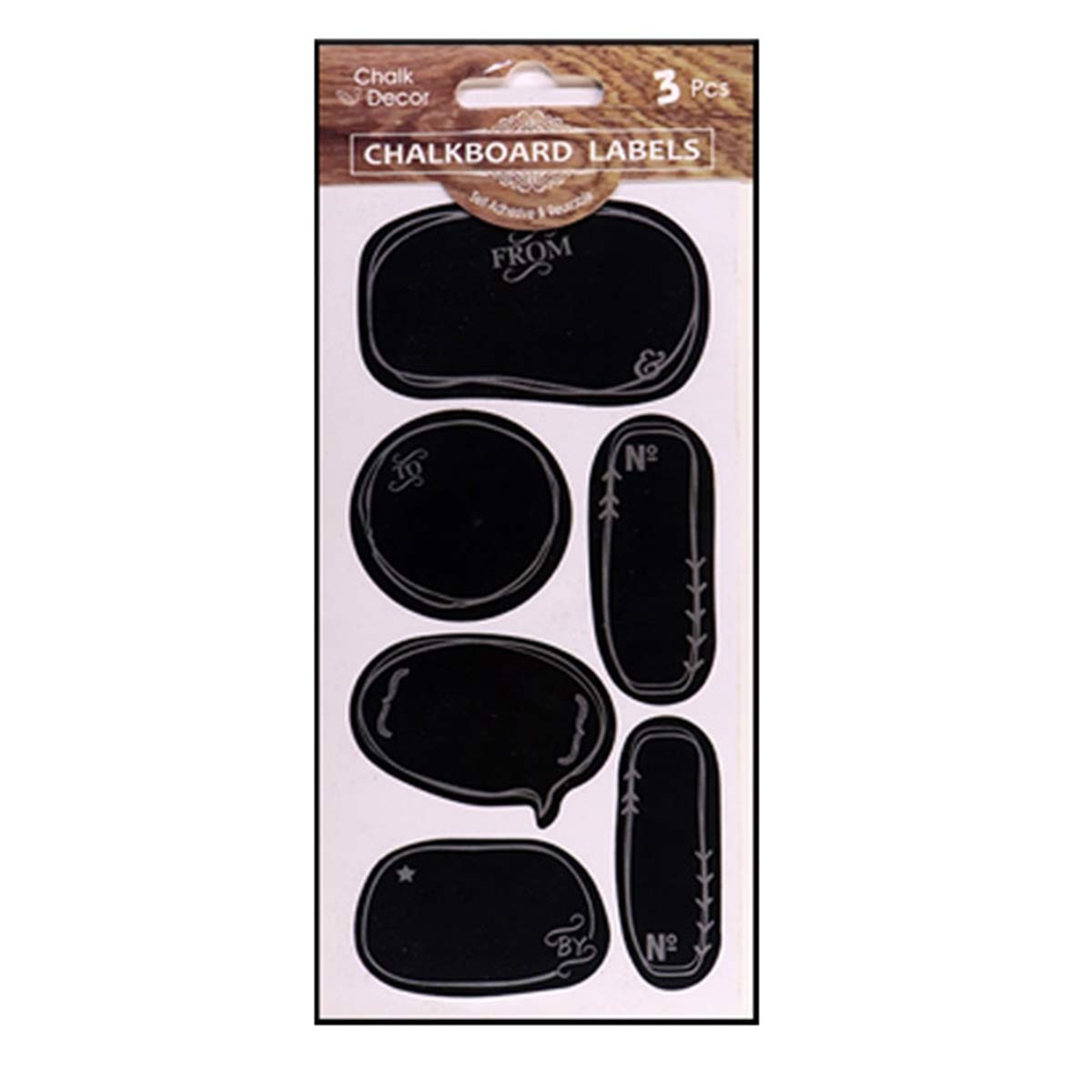 JustKraft Reuseable Chalk Board Labels Self-Adhesive | Pack of 3 Sheets ...