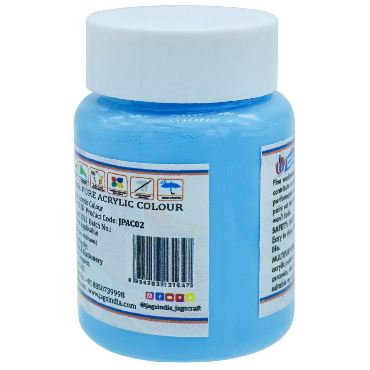 JAGS Premium Acrylic Colour Paint 40 ml - Blue - Non-Fading Rich ...