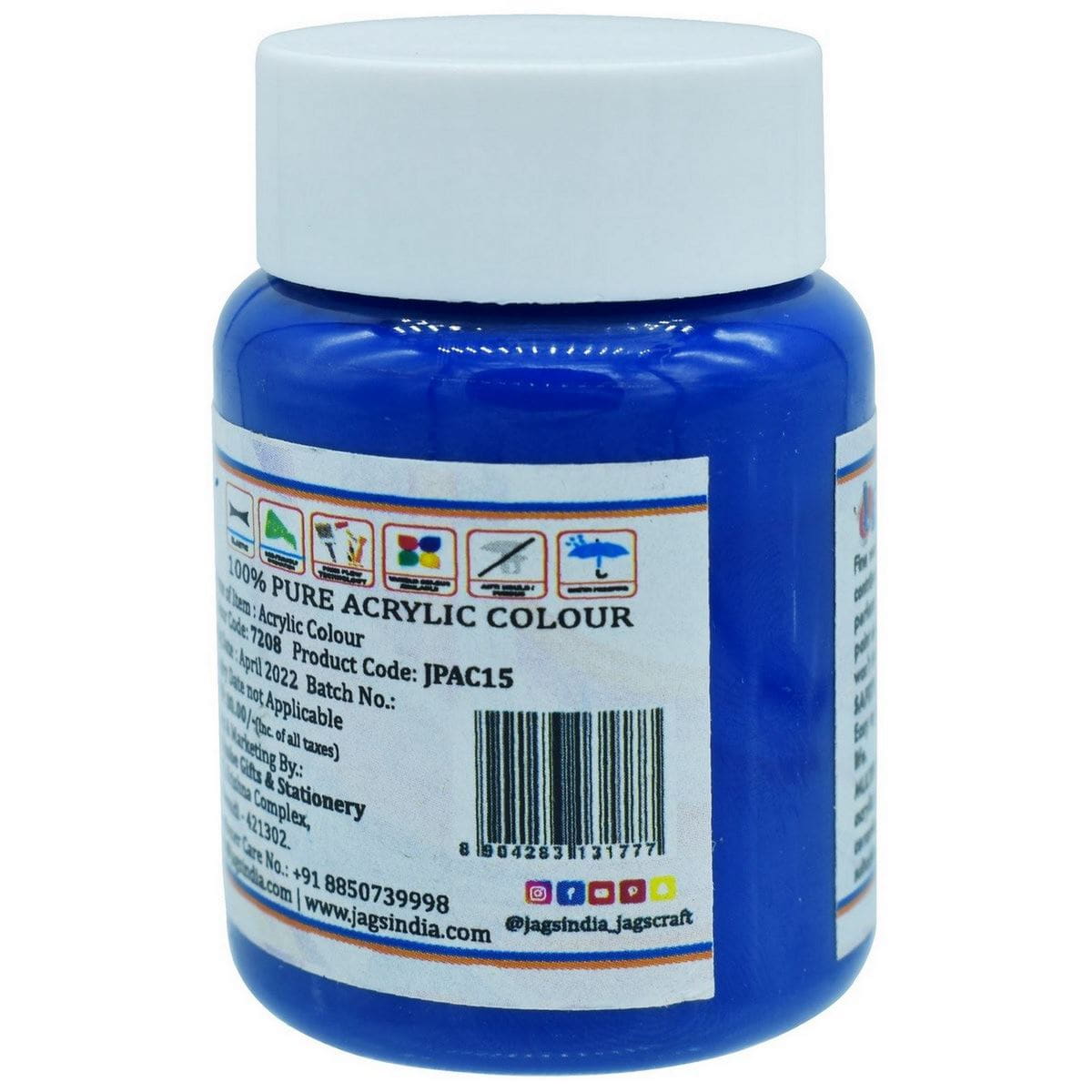 JAGS Premium Acrylic Colour Paint 40 ml - Ultramarine Blue - Non-Fading ...