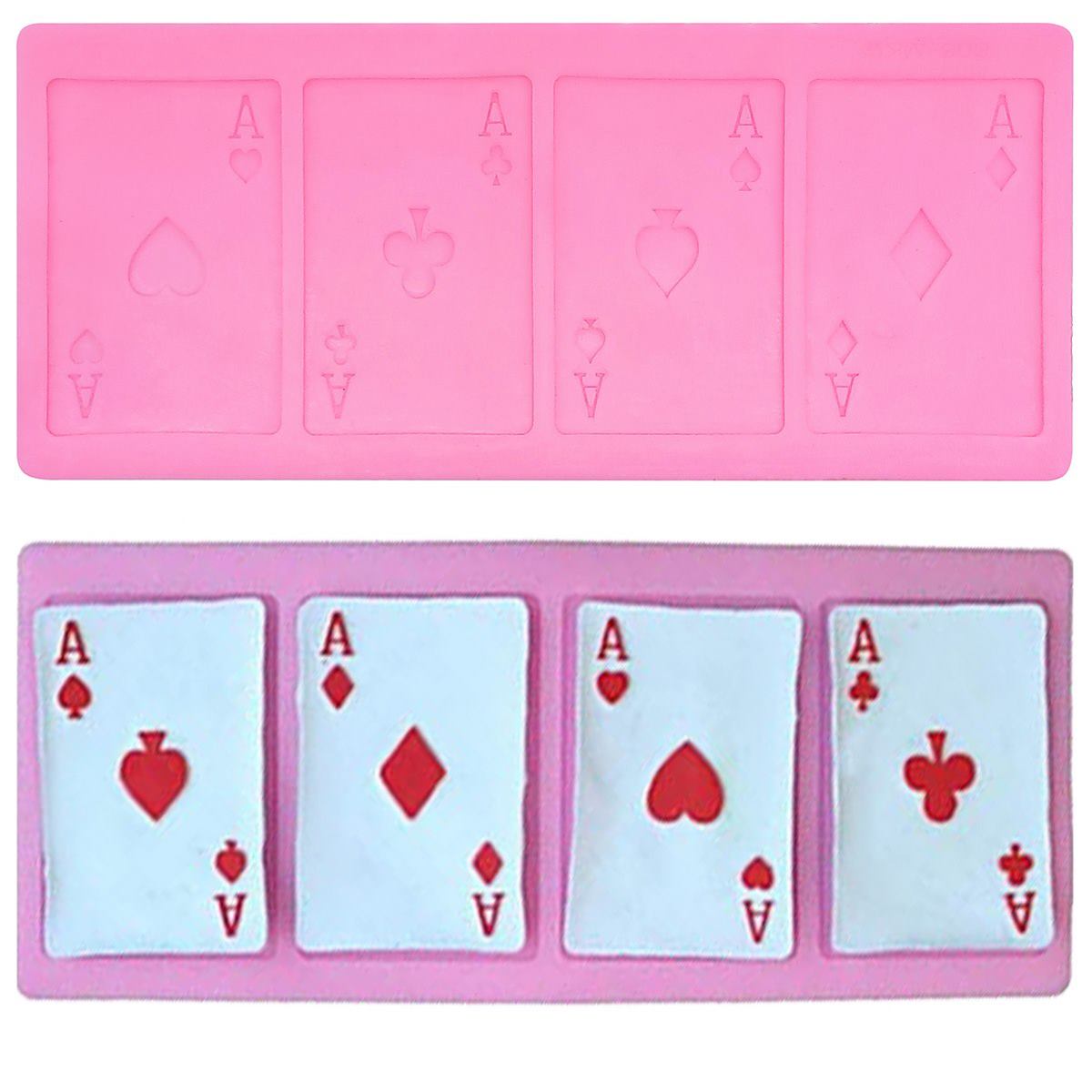 JustKraft Playing Cards Silicone Fondant Mould - Non-Sticky Clay Moulds ...