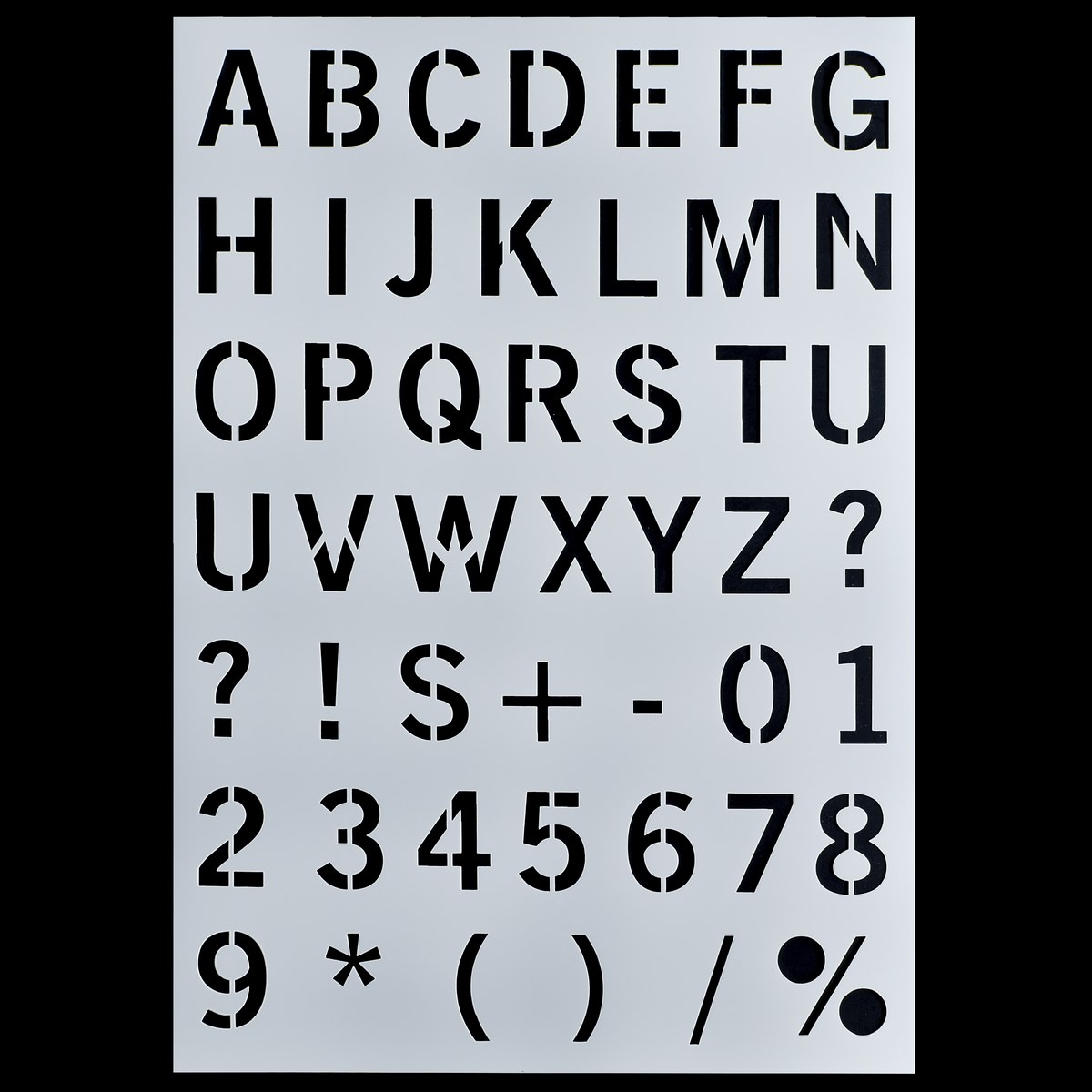 JustKraft Craft Stencil Plastic Size: A4 | Letters and Numbers