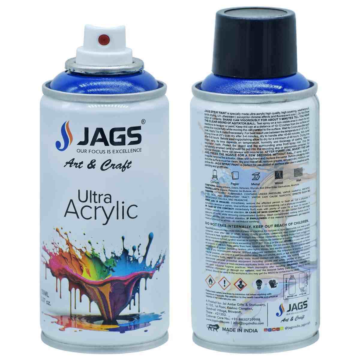JAGS Ultra Acrylic Spray Paint | 150 ml | Pepsi Blue For Painting DIY ...