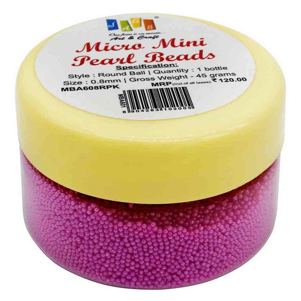 Micro Pearl Beads for Art & Craft and Decoration (Dark Pink)