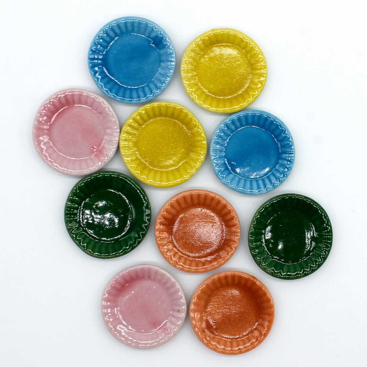 Buy Miniature Ceramic Plate Round Shape (Pack of 9 Pcs) (2.5x2.5x0.5 cm)