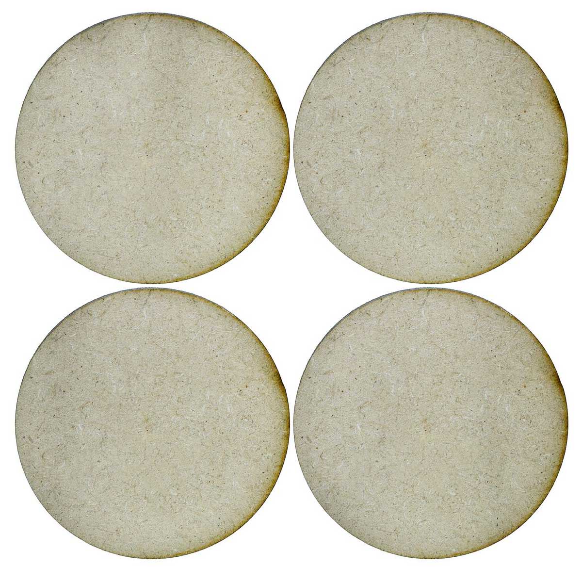 Craft MDF Wooden Round Shape Cut-Outs (Pack of 4) (2x2 Inch) (4MM Thick)