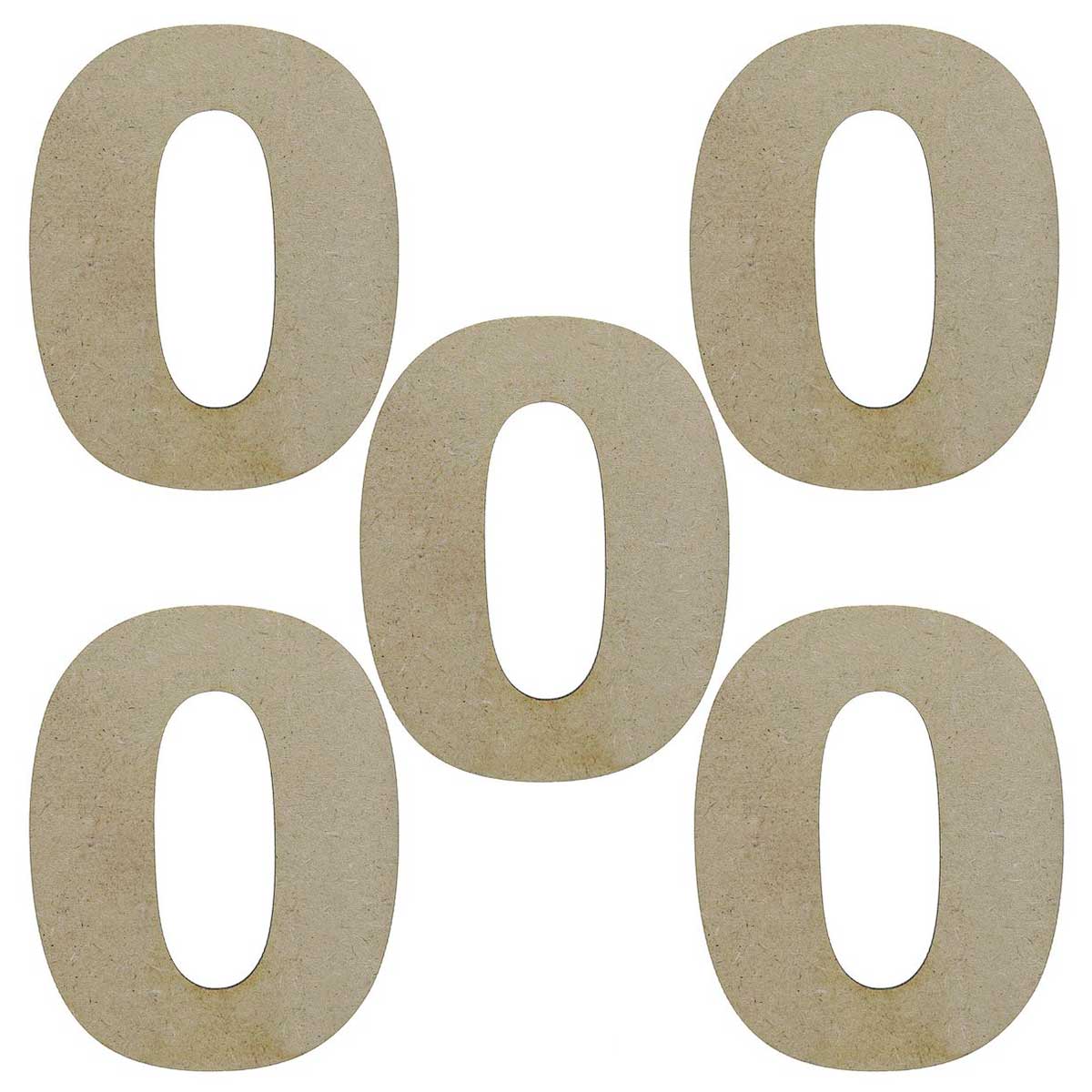 JustKraft MDF Wooden Number 0 Cut-out | 4 Inch | Pack of 5 For DIY ...