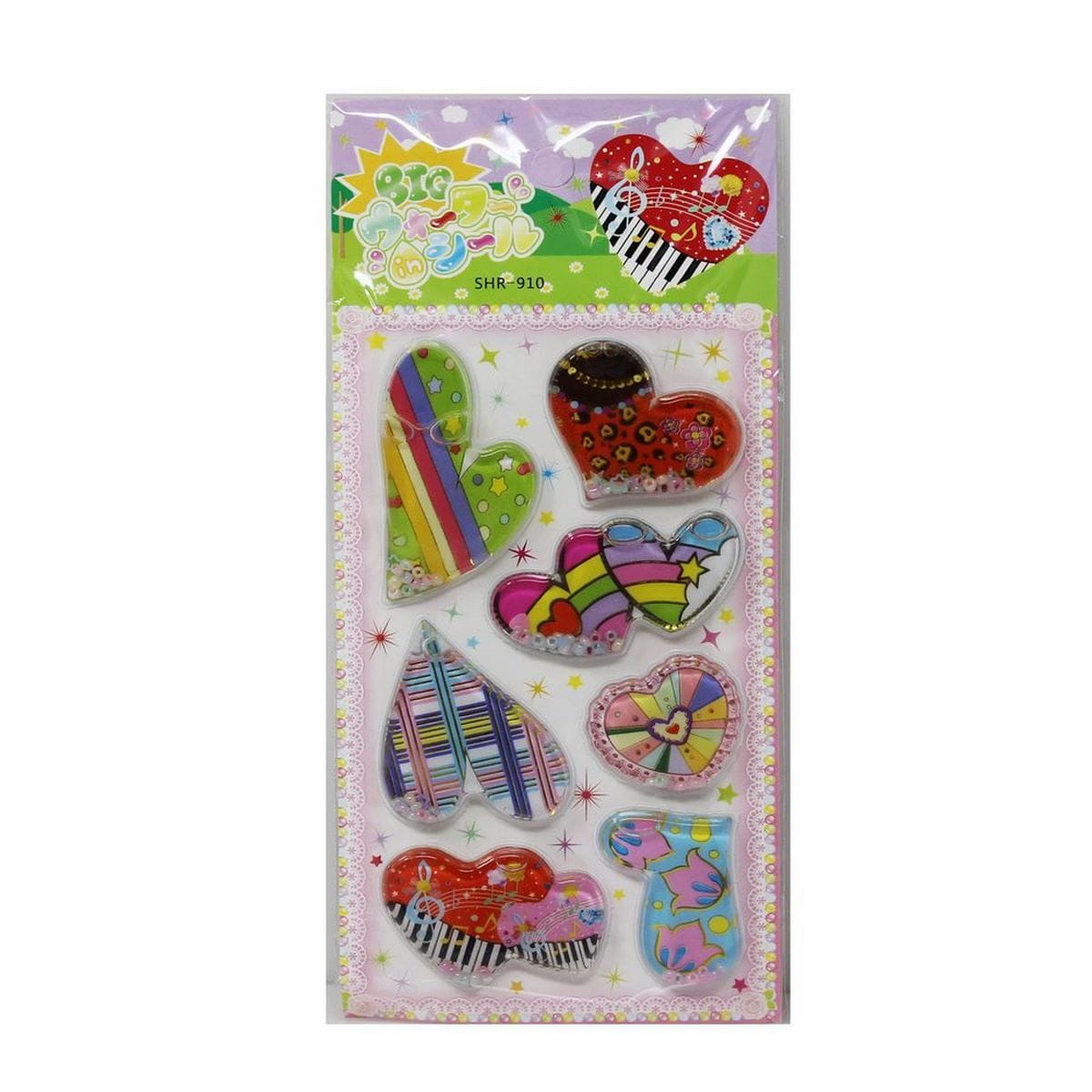 3D Stickers Heart Shape (Pack Contain 6 Stickers)