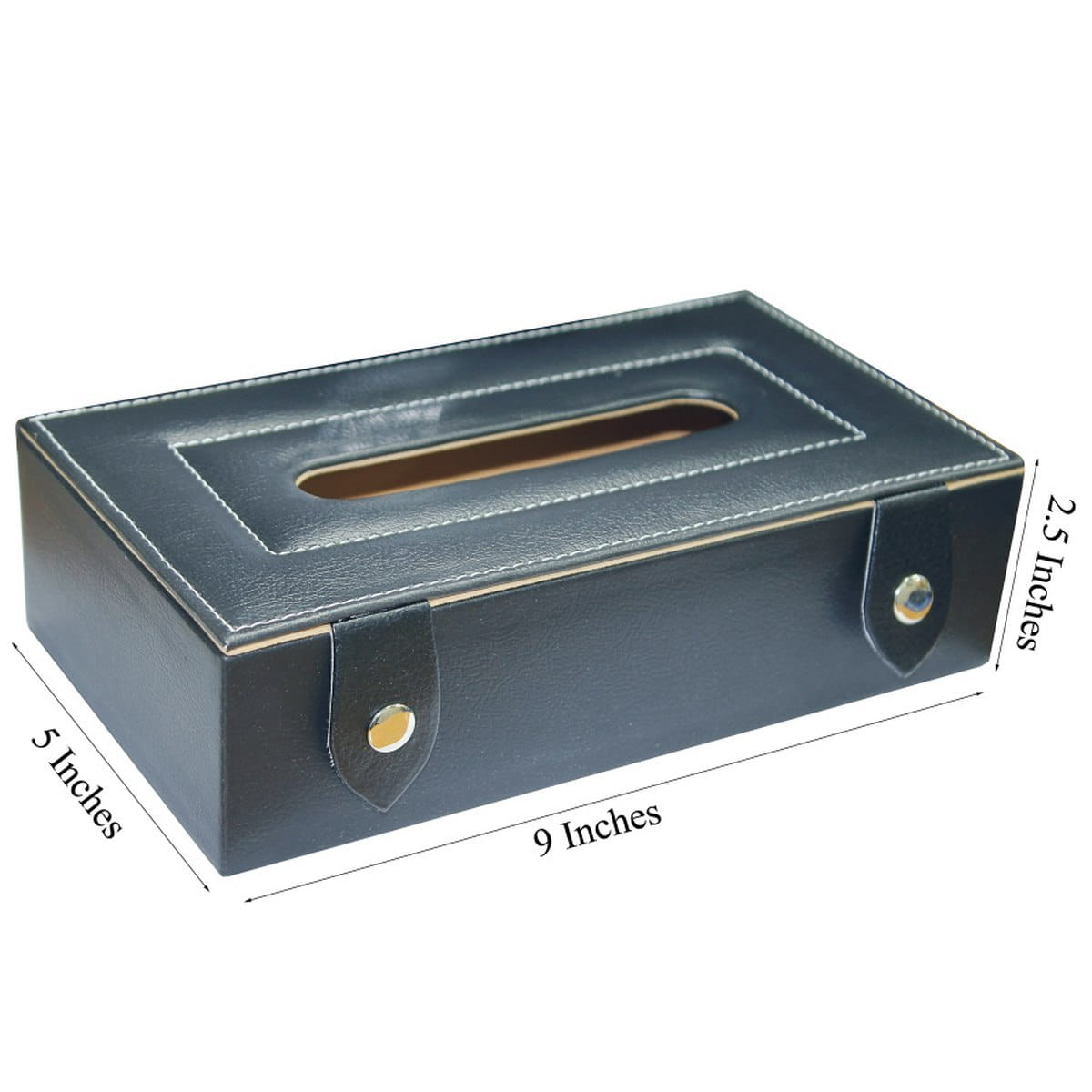 JustKraft Leather Tissue Box|9x5x2.5 Inch | 8 mm Thick | Black For Home ...